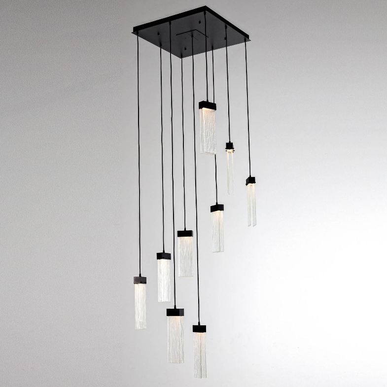 Parallel Glass Square LED Multipoint Pendant Light | Info Lighting